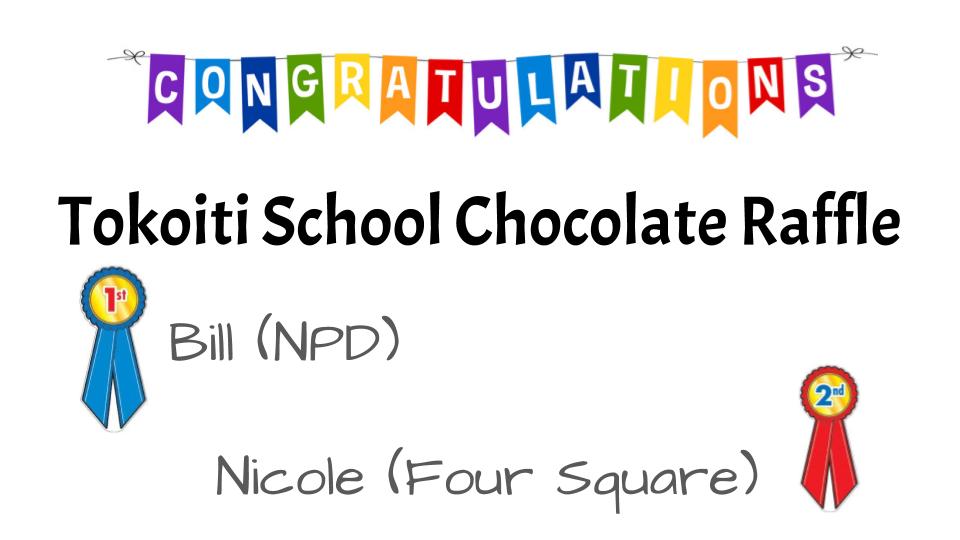 Easter Raffle Results | Tokoiti School